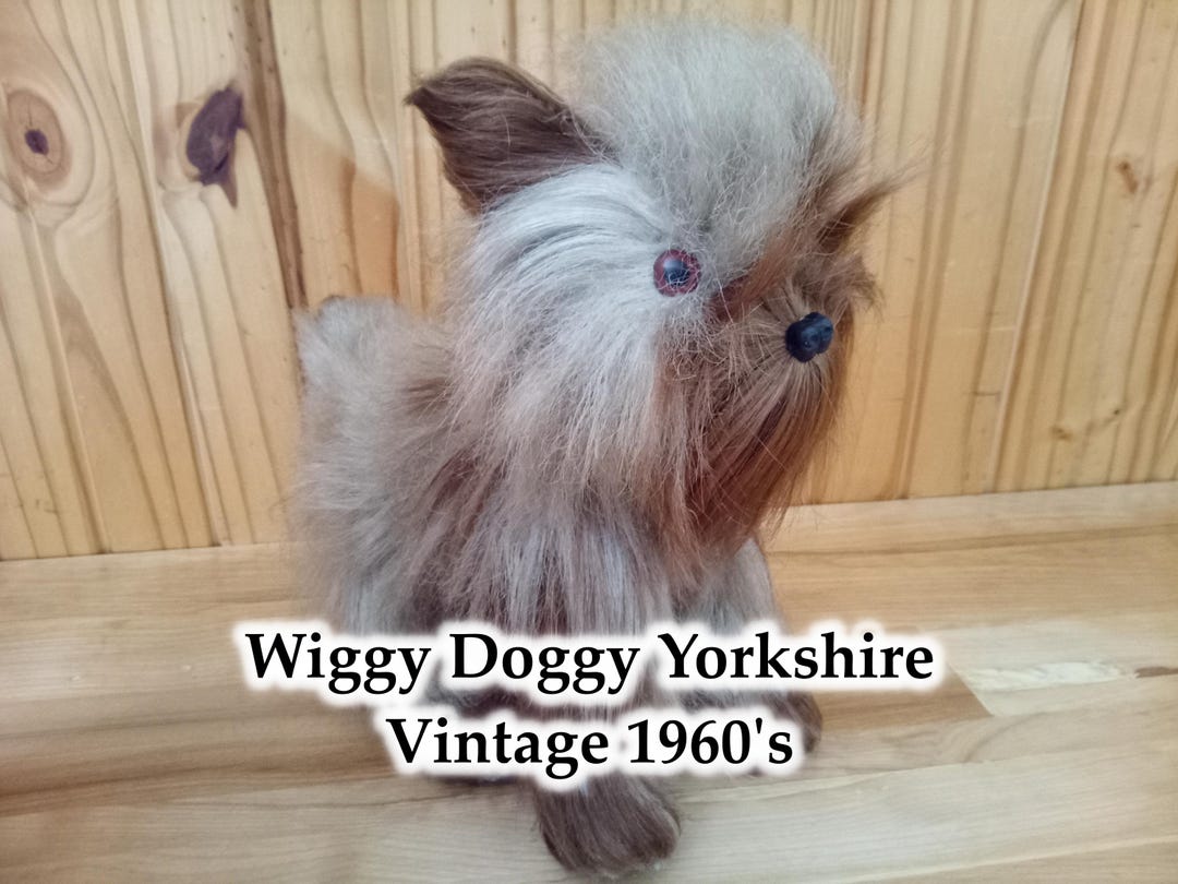 PET LULU Wiggy Doggy Plush Dog, Yorkshire Terrier, Vintage Korea 1960 ...