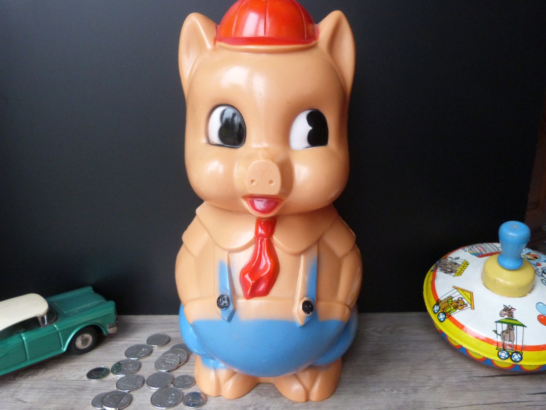 Big Rigid Plastic Piggy Bank/bank Pig Money/reliable - Etsy