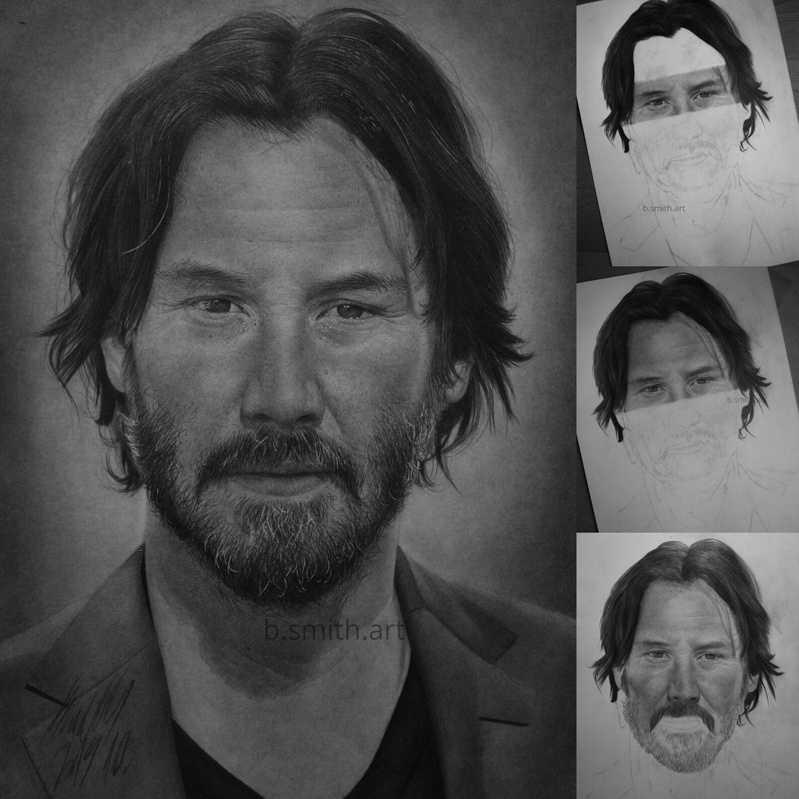 Original Pencil Portrait of Keanu Reeves - Etsy