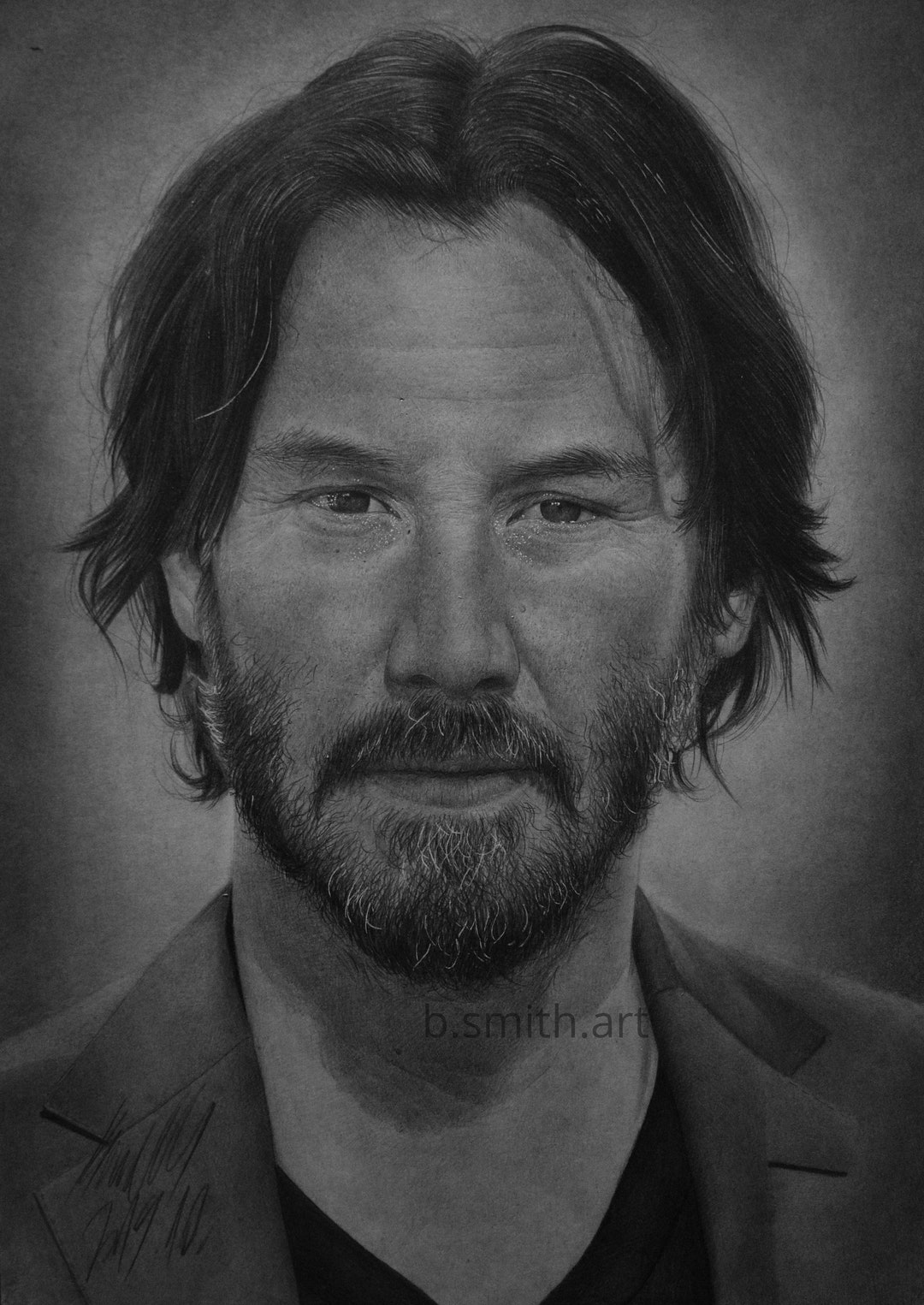 Original Pencil Portrait of Keanu Reeves - Etsy