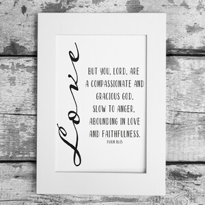 Psalm 86v15 Love Wall Art Print - Etsy