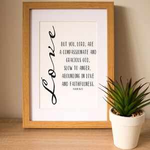 Psalm 86v15 Love Wall Art Print - Etsy