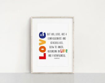 Psalm 86v15 Love Wall Art Print | Etsy