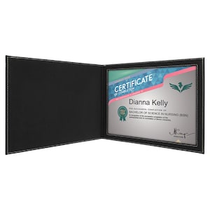 Custom Leatherette Certificate Holder, Personalized Diploma Case (fits ...