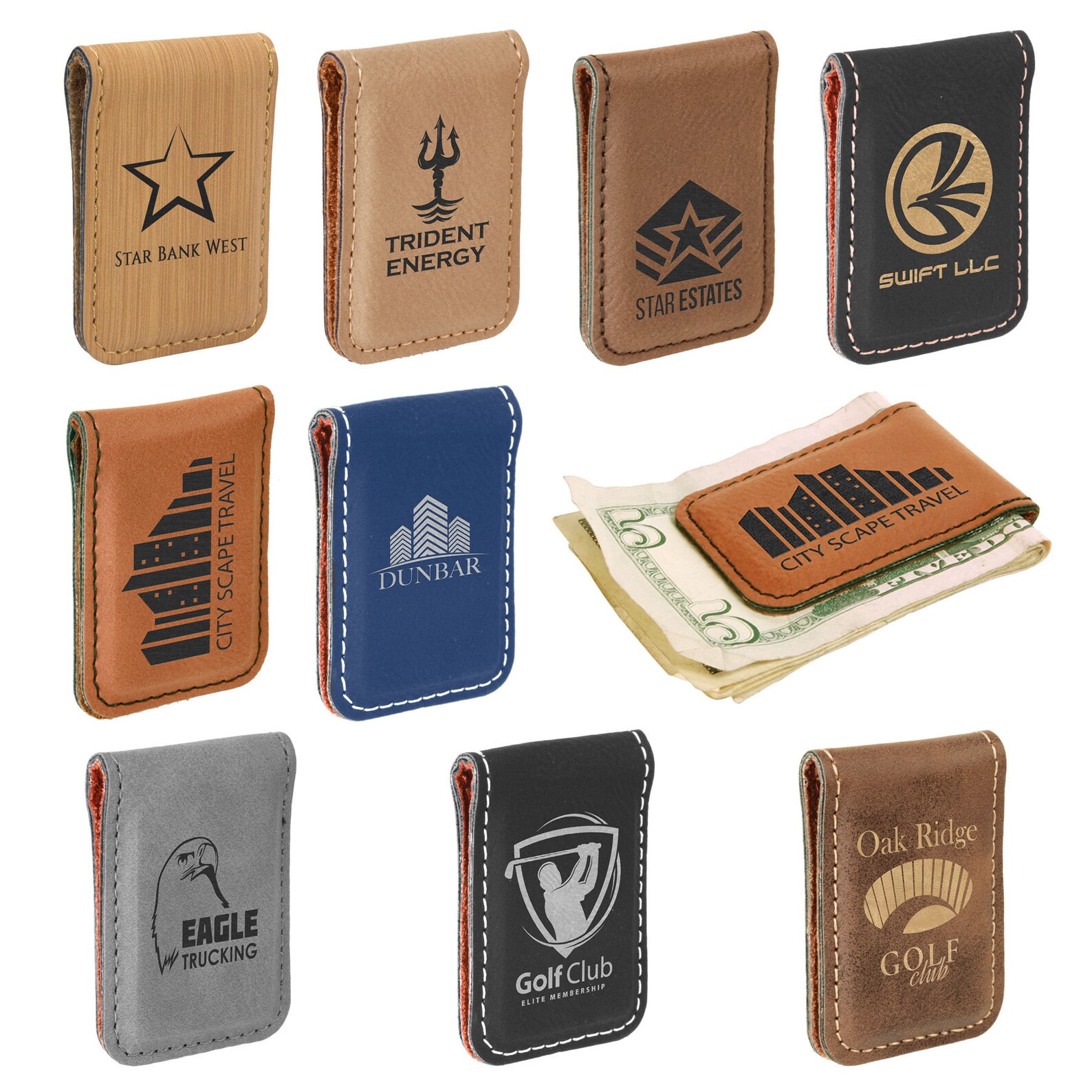 Custom Laserable Leatherette Money Clip * Personalized Engraved Wallet ...