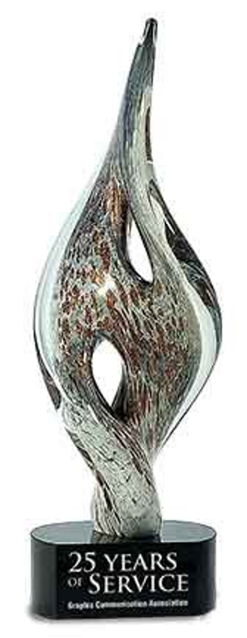 Speckled Twisting Spire Award Handmade Blown Glass 15" * Custom ...