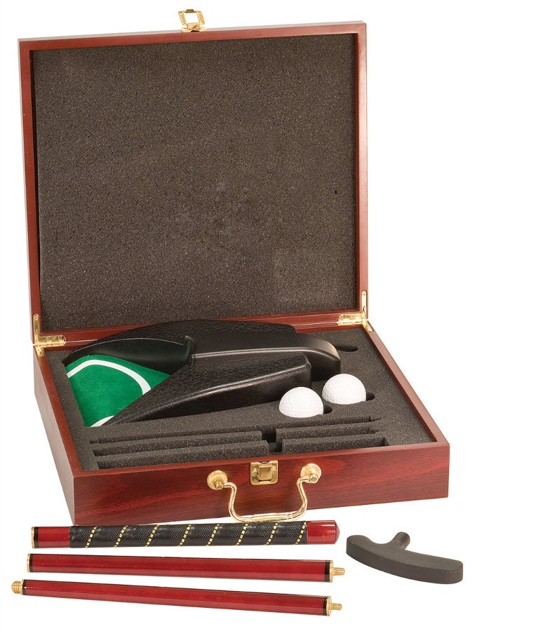 Rosewood Finish Executive Golf Set * Engravable Golf Putting Set ...
