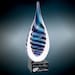 Handmade Blown Glass Twisted Rain Drop Award * Custom Engraved Trophy ...
