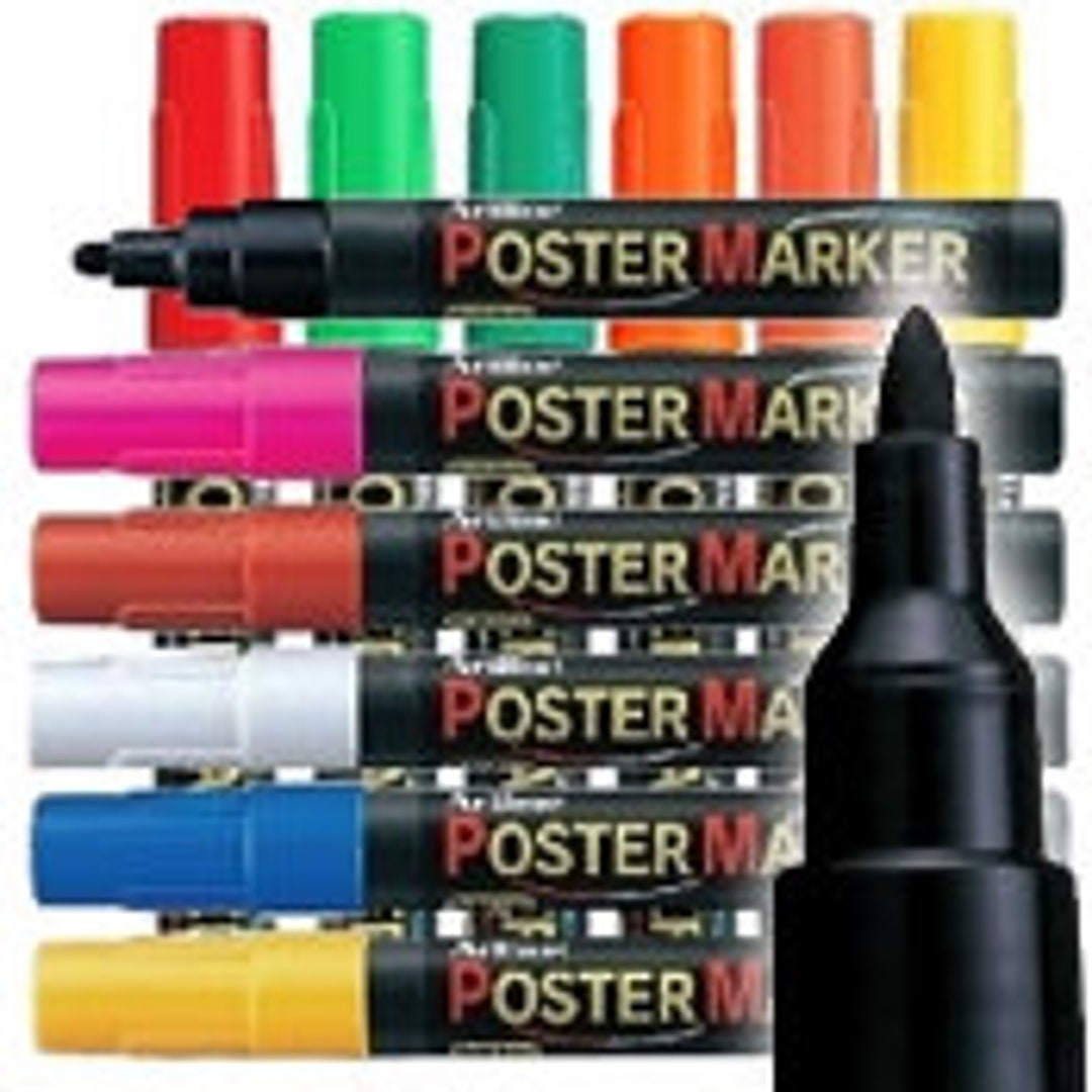 EPP-4 Poster Markers 2.0mm Bullet Tip (dozen), Water-based Markers, Art ...