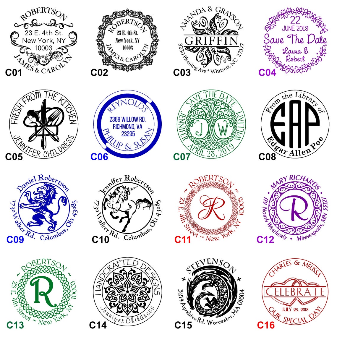 Custom Circular Self-inking Stamp | Etsy