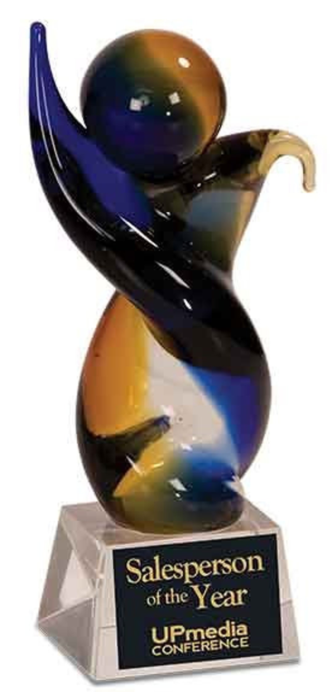Twisted Body Art Glass Glass Twist Award With Custom Engraving Blown Glass Award With Custom ...