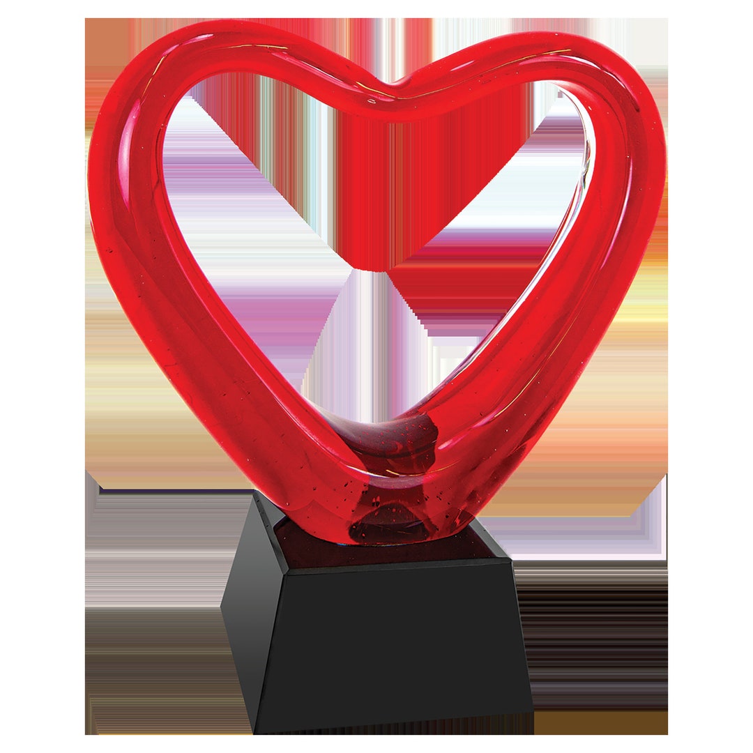 Red Heart Award,glass Award, Acheivement Award, Recognition, Glass ...