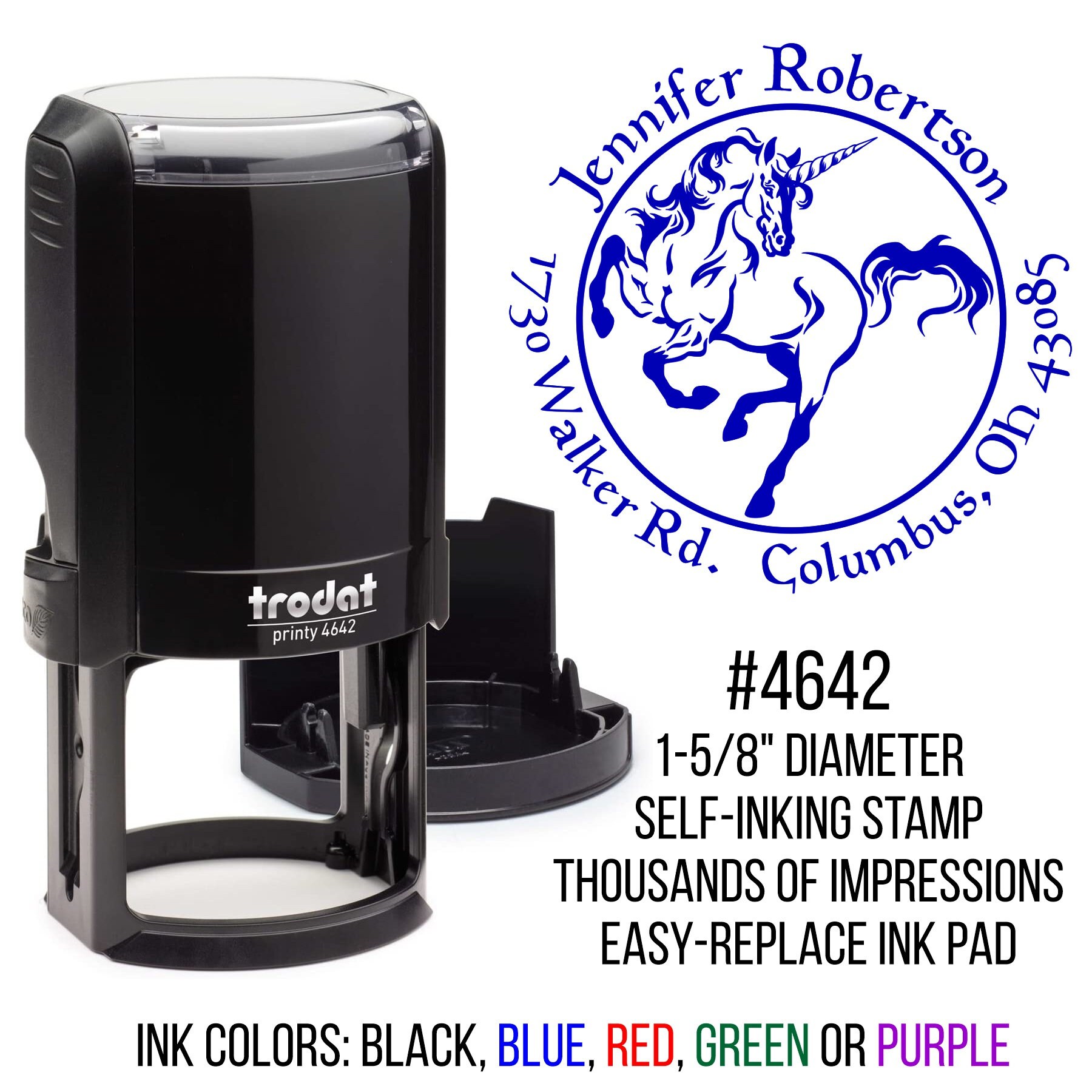 Custom Circular Self-inking Stamp - Etsy