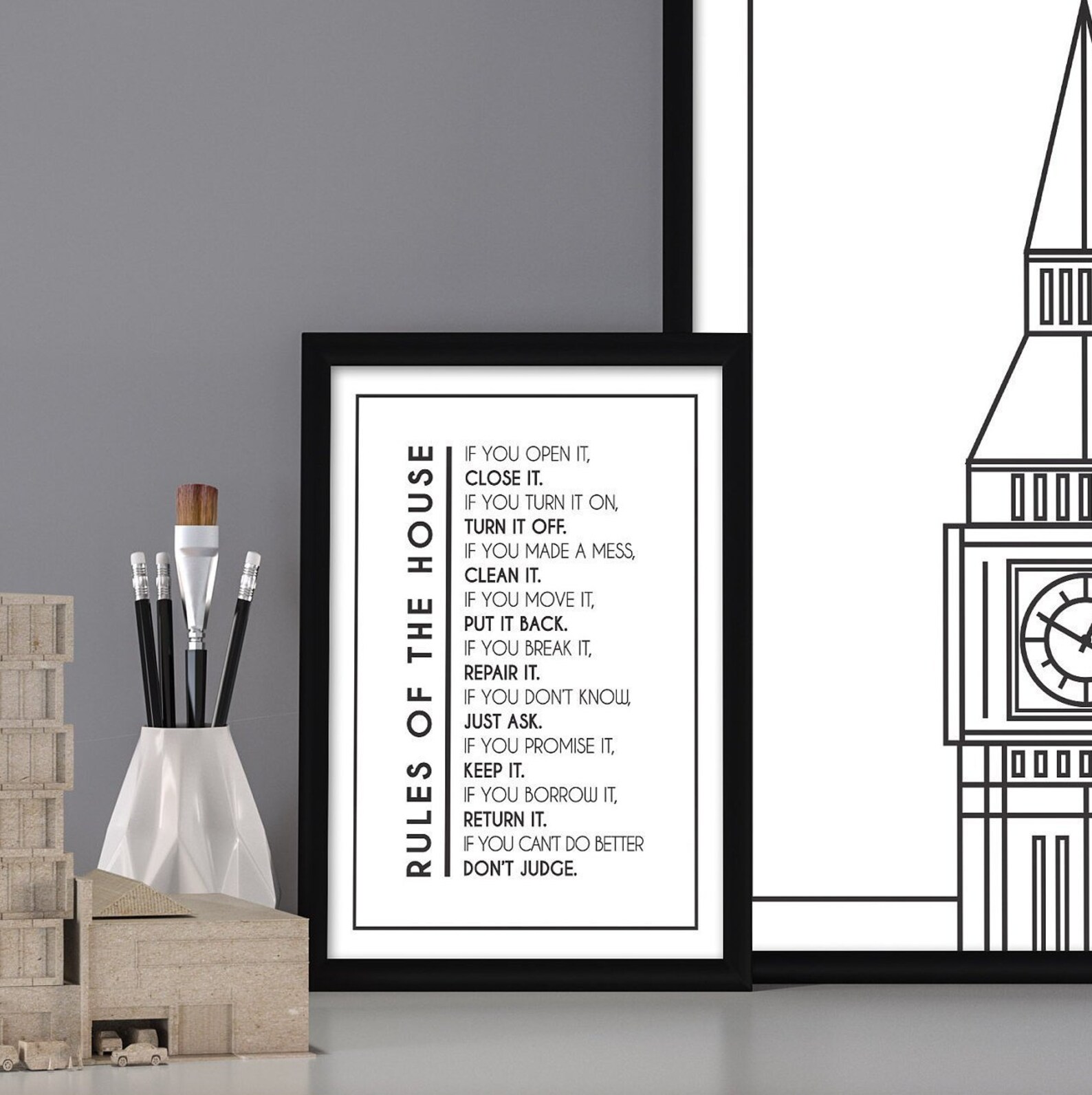 House Rules Rules Sign Home Decor Wall Print Family - Etsy