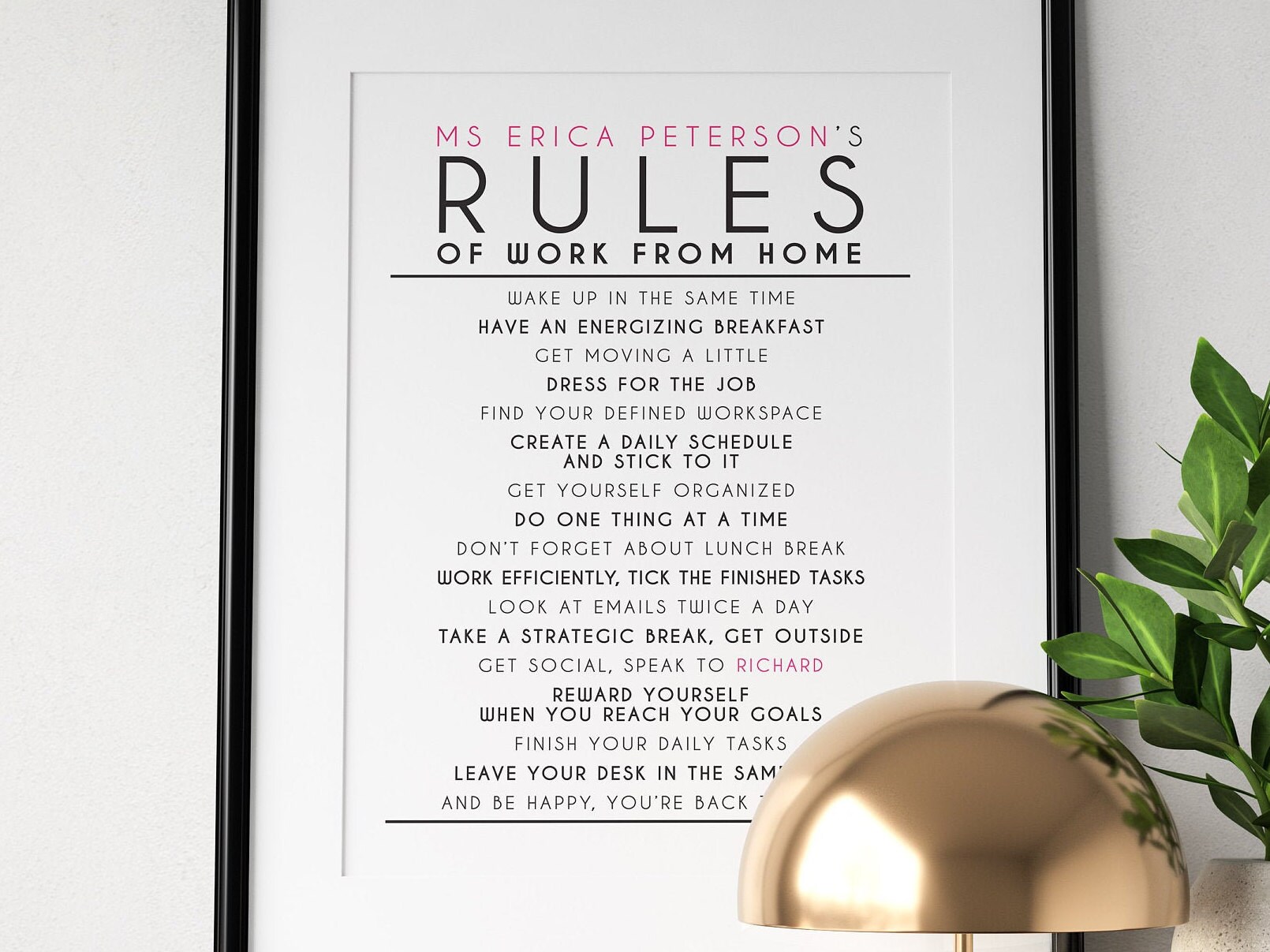 Custom WFH Rules Print Work From Home Rules Customized Rules - Etsy