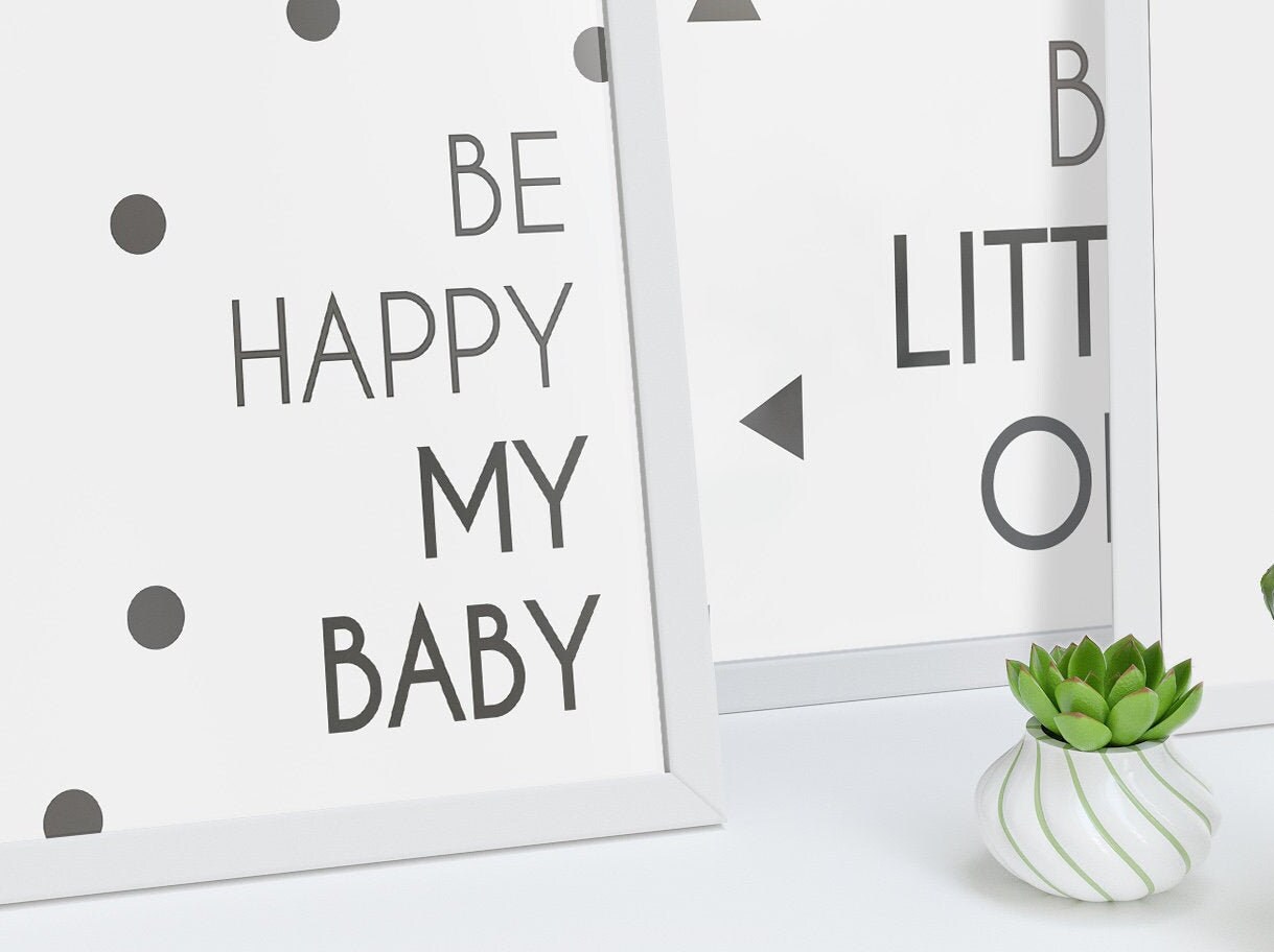 Set of 3 Nursery Print Be Happy My Baby Baby Shower Gift - Etsy