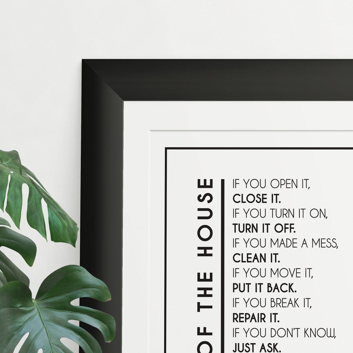 House Rules Rules Sign Home Decor Wall Print Family - Etsy