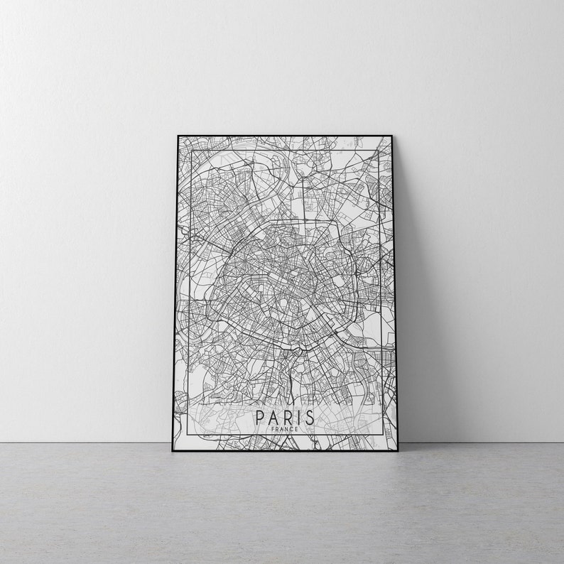Paris City Map Paris Map Paris Print Paris Poster - Etsy