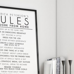 Custom WFH Rules Print, Work From Home Rules, Customized Rules Print ...