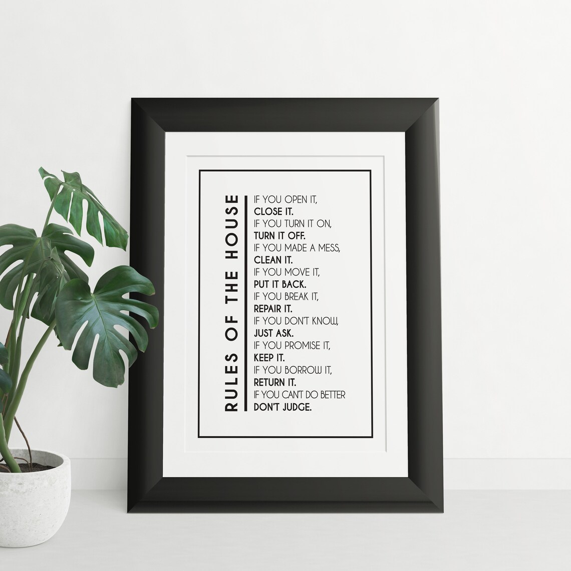 House Rules Rules Sign Home Decor Wall Print Family - Etsy