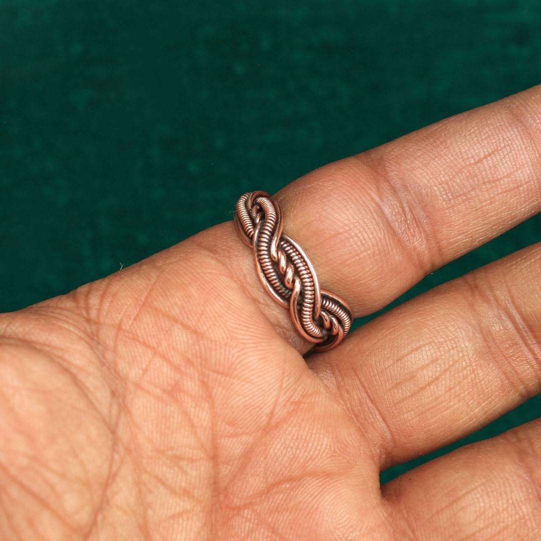 Handmade Copper Wire Wrap Ring, Sapphire Accent - Etsy