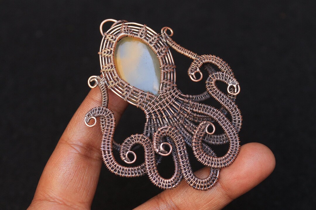 Beautiful Octopus Copper Wire Wrap Pendant Jewelry, Beautiful Designer ...