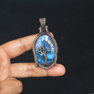 Spectacular Life of Tree Pendant, Blue Fire Labradorite Wire Wrap ...