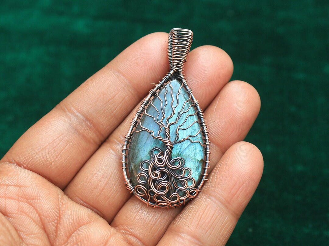 Labradorite Tree of Life Copper Wire Wrapped Pendant Necklace - Etsy
