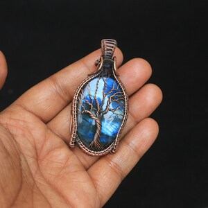 Spectacular Life of Tree Pendant, Blue Fire Labradorite Wire Wrap ...
