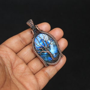 Spectacular Life of Tree Pendant, Blue Fire Labradorite Wire Wrap ...