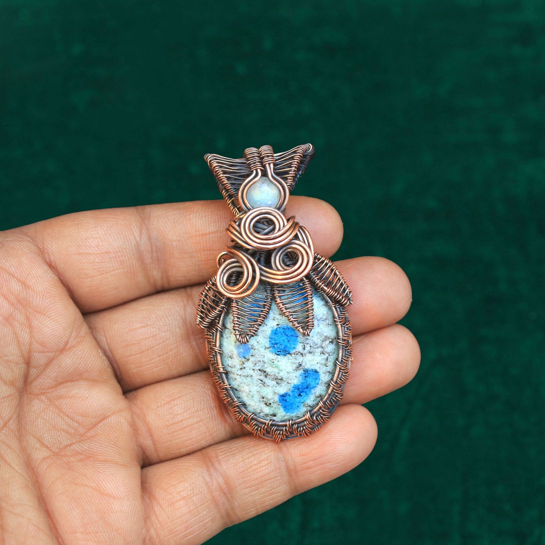One of A Kind Piece Pendant K2 Jasper Pendant Copper Wire Jewelry ...
