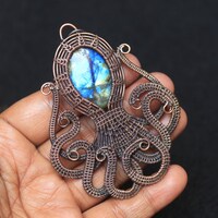 Copper Wire Wrapped Mermaid Tail Pendant With Labradorite Wire Wrapped ...