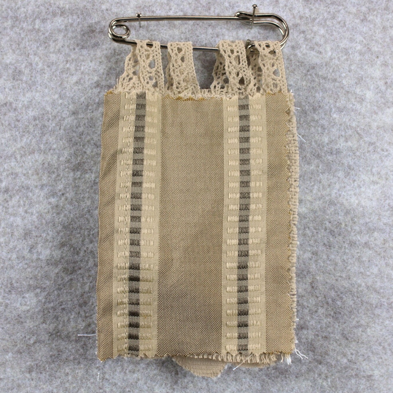 Women's Cloth Brooch, Cottagecore Fabric Jewelry Art, Fabric Kilt Pin, Upcycled Wearable Art ...