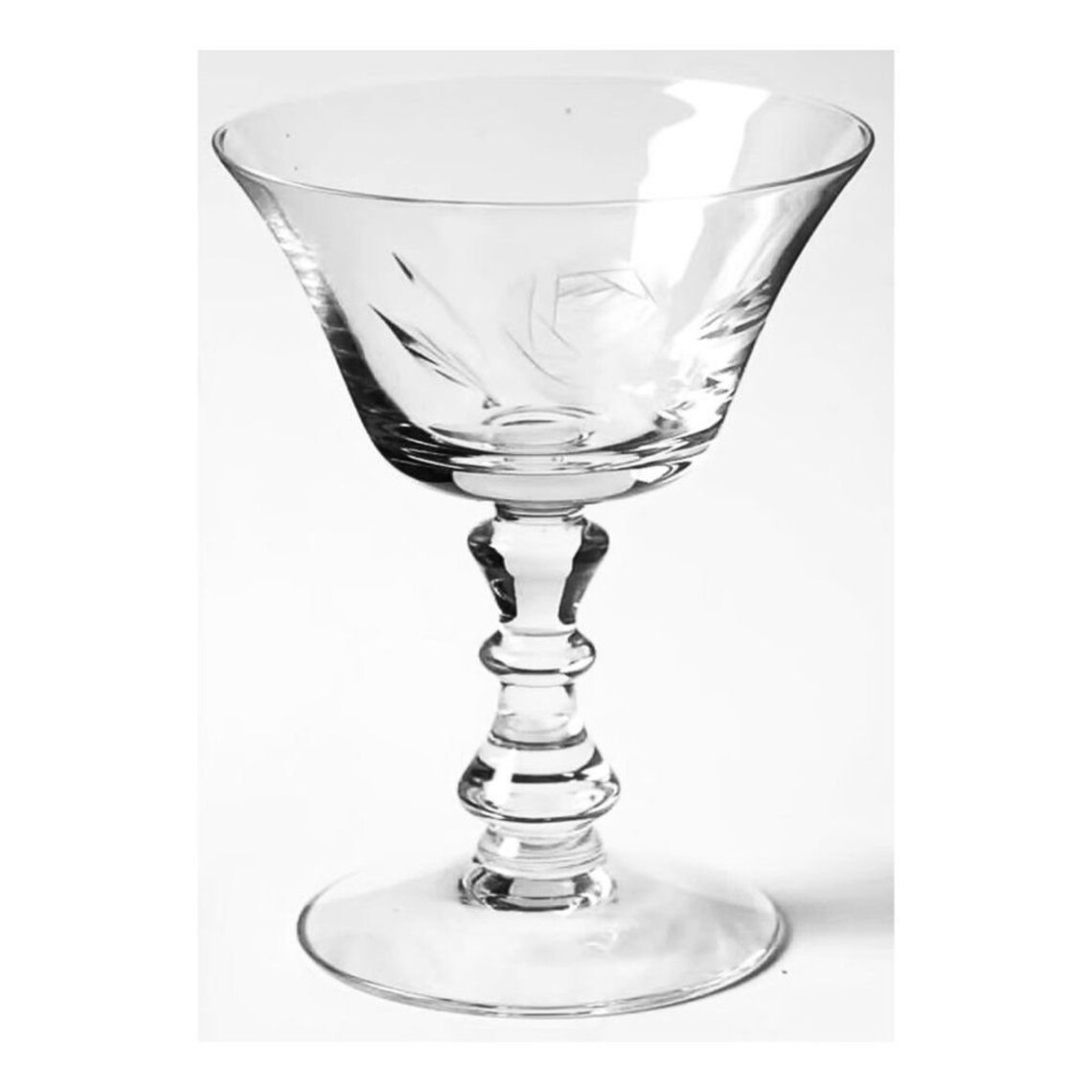 Fostoria Glass Rose Cut 827 Champagne Tall Sherbet Vintage Discontinued ...