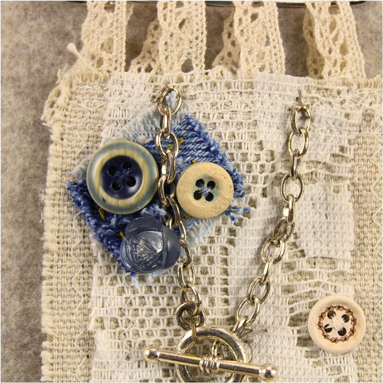 Fabric Cloth Brooch, Shabby Chic Fabric Jewelry Art, Fabric Kilt Pin, Upcycled Wearable Art ...