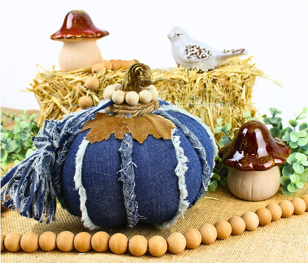 Denim & Leather Pumpkin Not Just for Fall Anymore,distressed Frayed ...