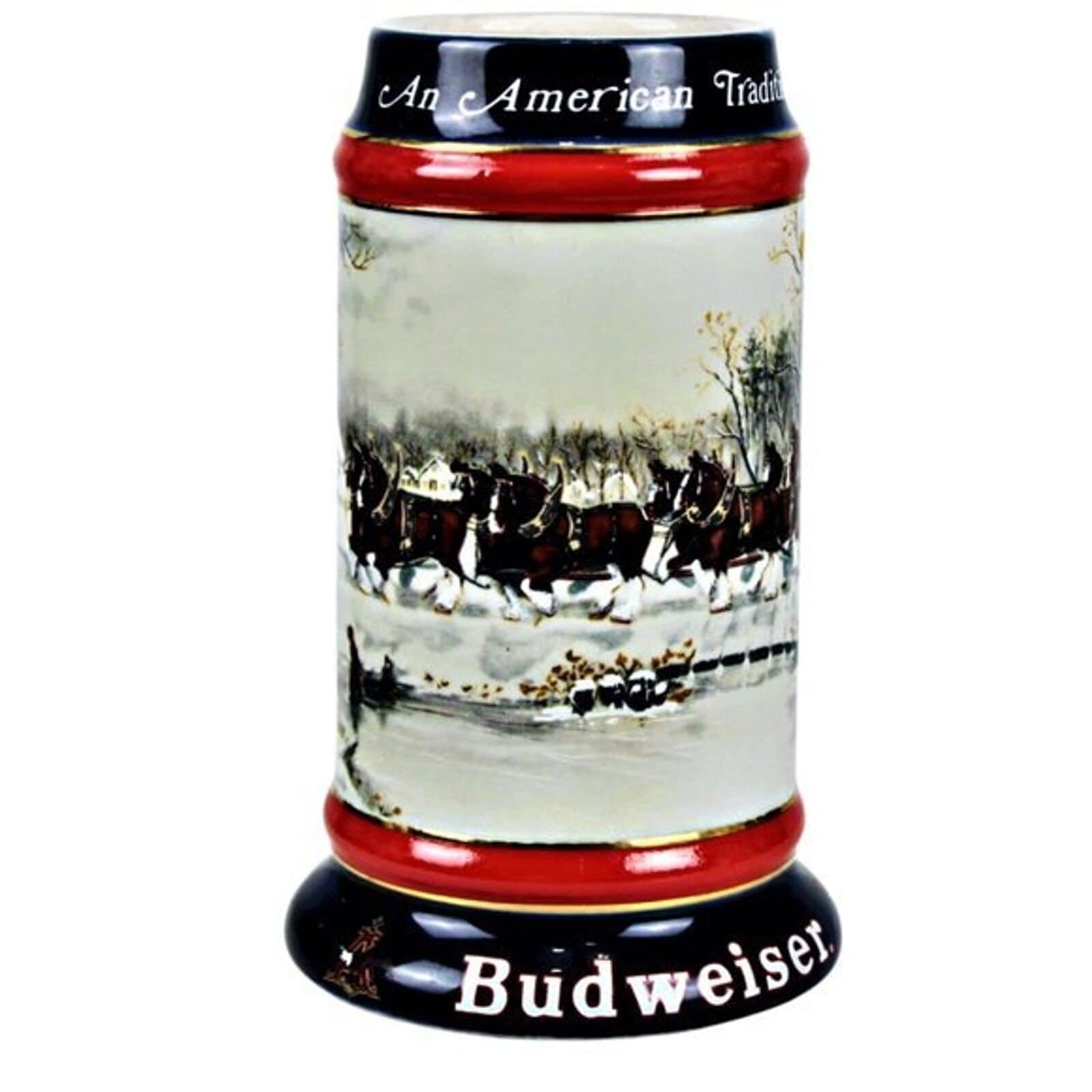 Vintage 1990 Beer Stein Budweiser Ceramic Holiday Collectors Series 24 ...