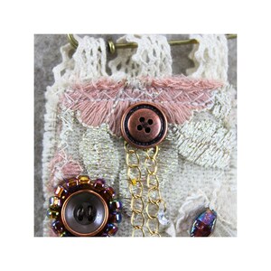 Fabric Cloth Brooch, Cottagecore Fabric Jewelry Art, Fabric Kilt Pin, Upcycled Wearable Art ...