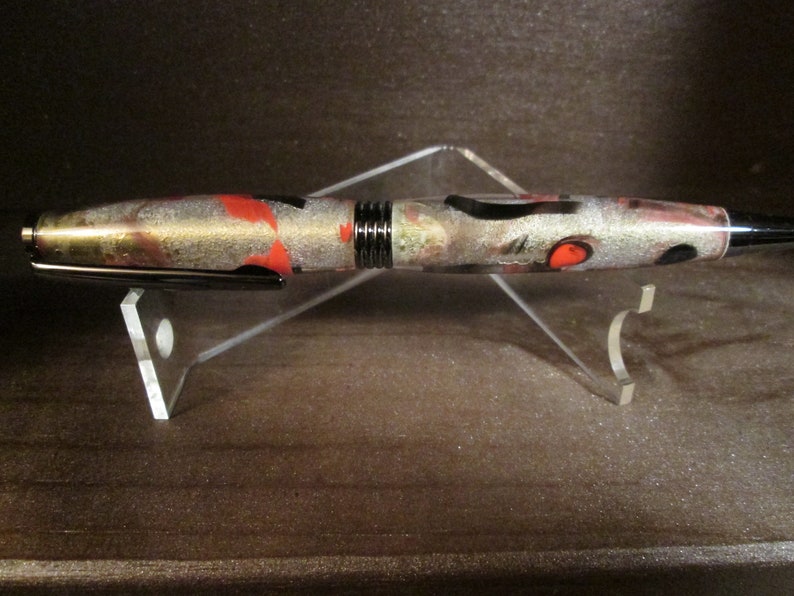 Handmade Black Red See-thru Gun Metal Trimline Pen Twist - Etsy