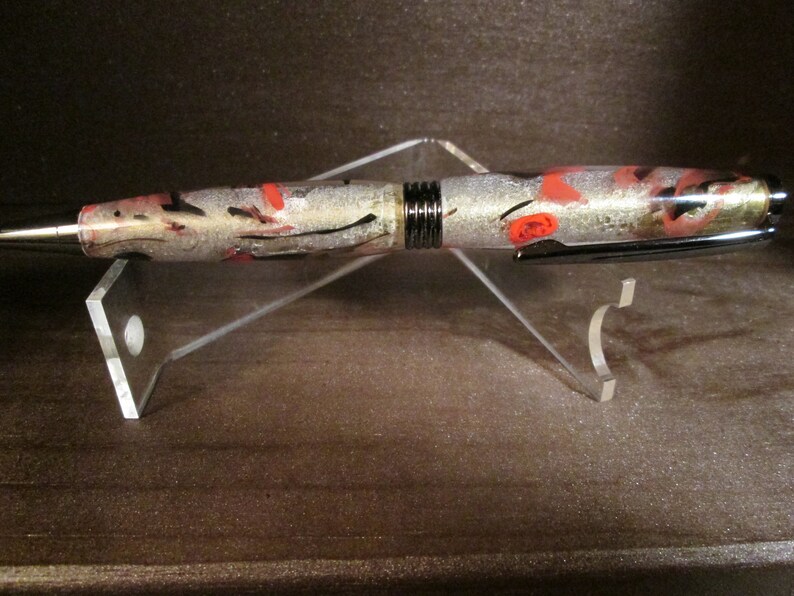 Handmade Black Red See-thru Gun Metal Trimline Pen Twist - Etsy