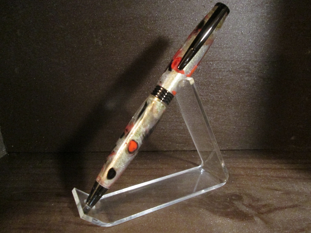Handmade, Black, Red, See-thru, Gun Metal, Trimline Pen, Twist Pen ...