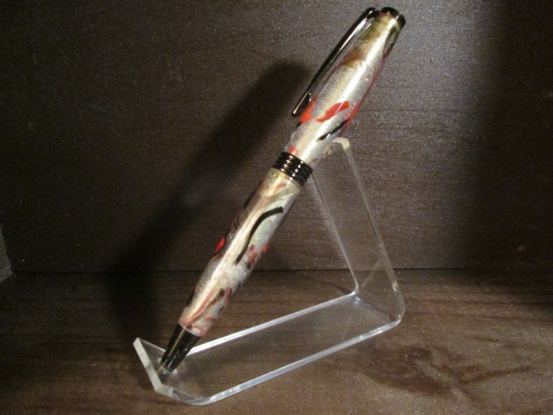 Handmade Black Red See-thru Gun Metal Trimline Pen Twist - Etsy
