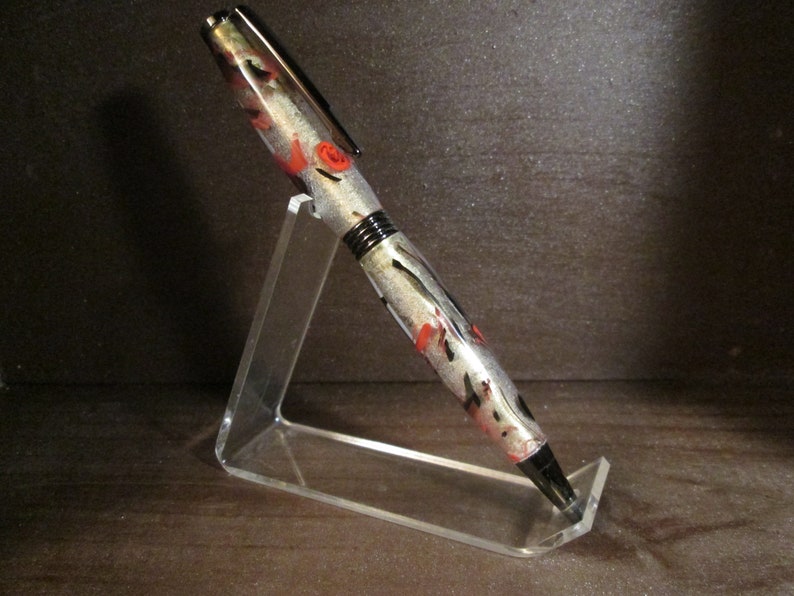 Handmade Black Red See-thru Gun Metal Trimline Pen Twist - Etsy