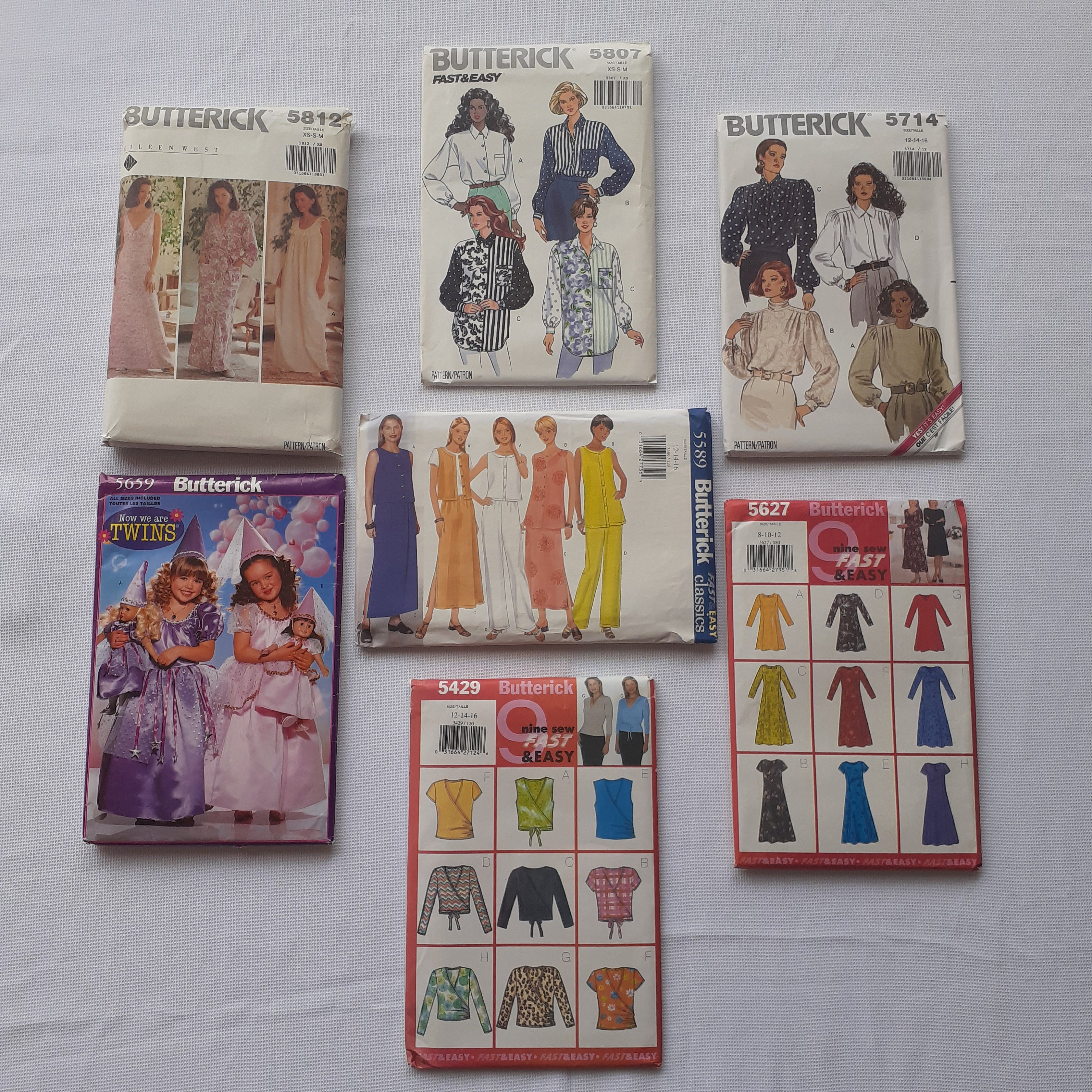 Old Vintage Butterick Sewing Patterns 40s, 50s, 60s, 70s, 80s 90s 00s ...
