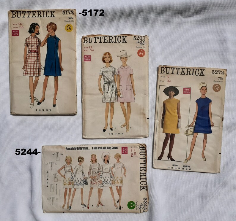 Old Vintage Butterick Sewing Patterns 60s 70s 80s 90s Retro - Etsy