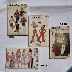Old Vintage Butterick Sewing Patterns 60s 70s 80s 90s Retro - Etsy