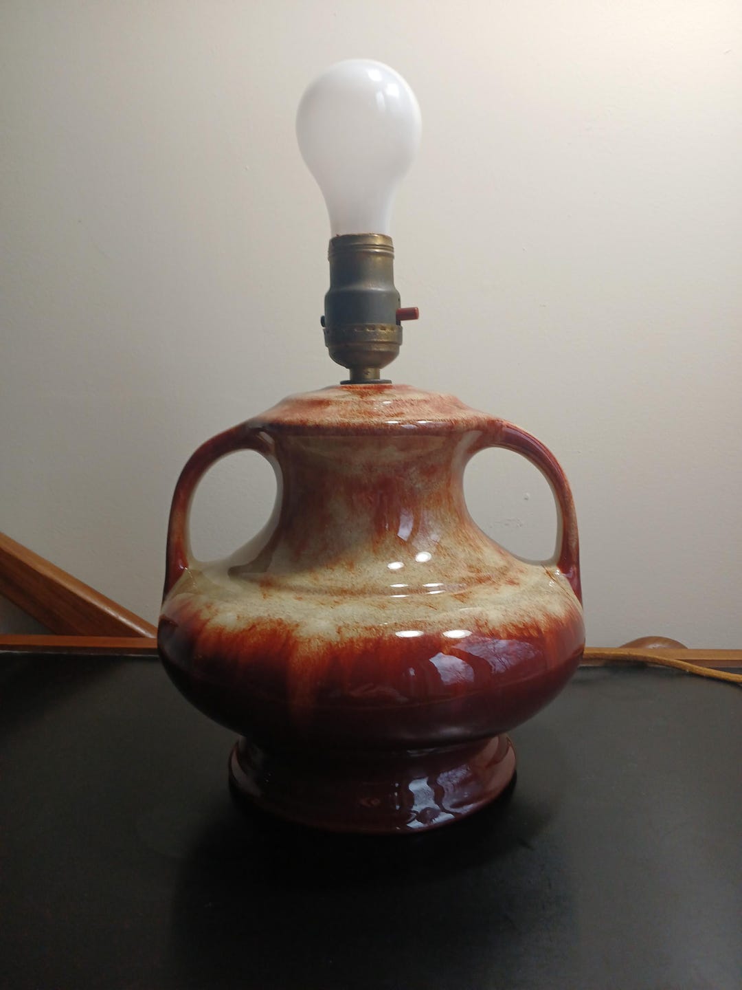 Mid Century Medalta Potteries Ceramic Drip Glaze Lamp. Working! - Etsy