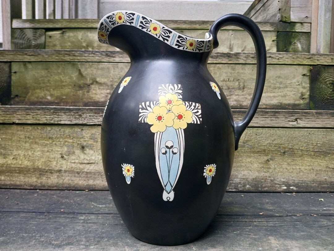 Art Nouveau Crown Devon Ware Antique DAISY Large Ceramic Pitcher - Etsy