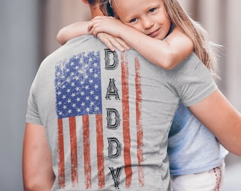 Dad USA Flag Patriotic Shirt Fathers Day Gift for Father T | Etsy