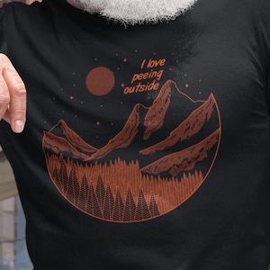 Mens I Love Peeing Outside T Shirt Funny Sarcastic Camping Hiking Humor ...
